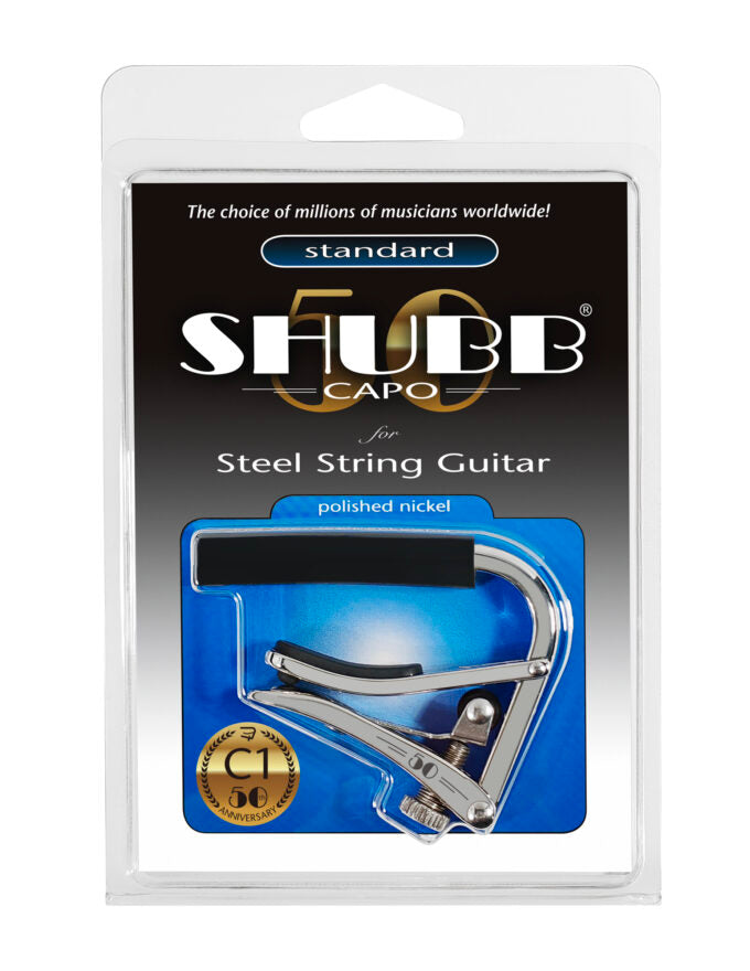 Shubb Standard C-Series Polished Nickel Finish Capo Steel String Guitar ...
